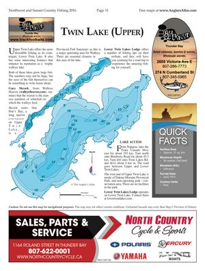 Upper Twin Lake Ontario Angler S Atlas